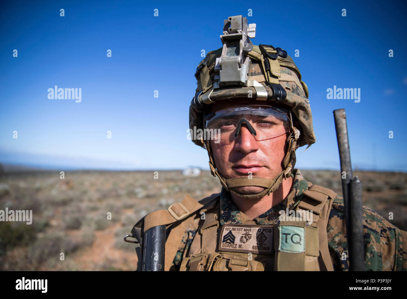 United States Marine Sergeant Manuel Suarez from 2nd Platoon, 1st ...