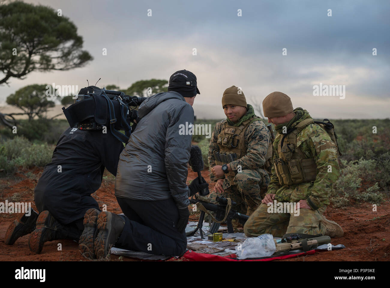 Australian Army soldier Private Simon Walkden (right), from 1st ...
