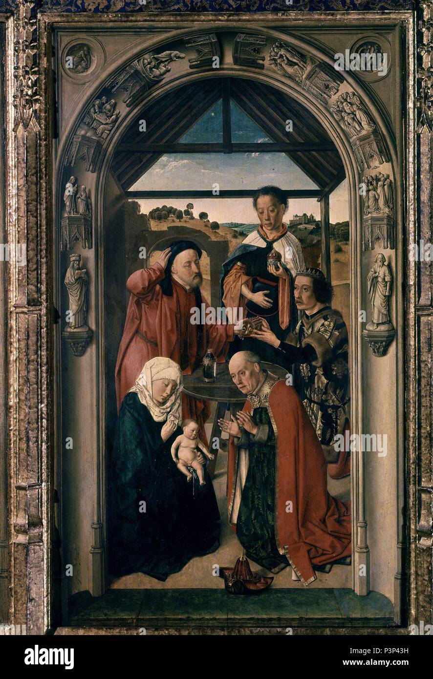 TRIPTICO DE LA VIDA DE LA VIRGEN - ADORACION DE LOS MAGOS - 1445 - O/T - 80x56 - NP 1461 ...