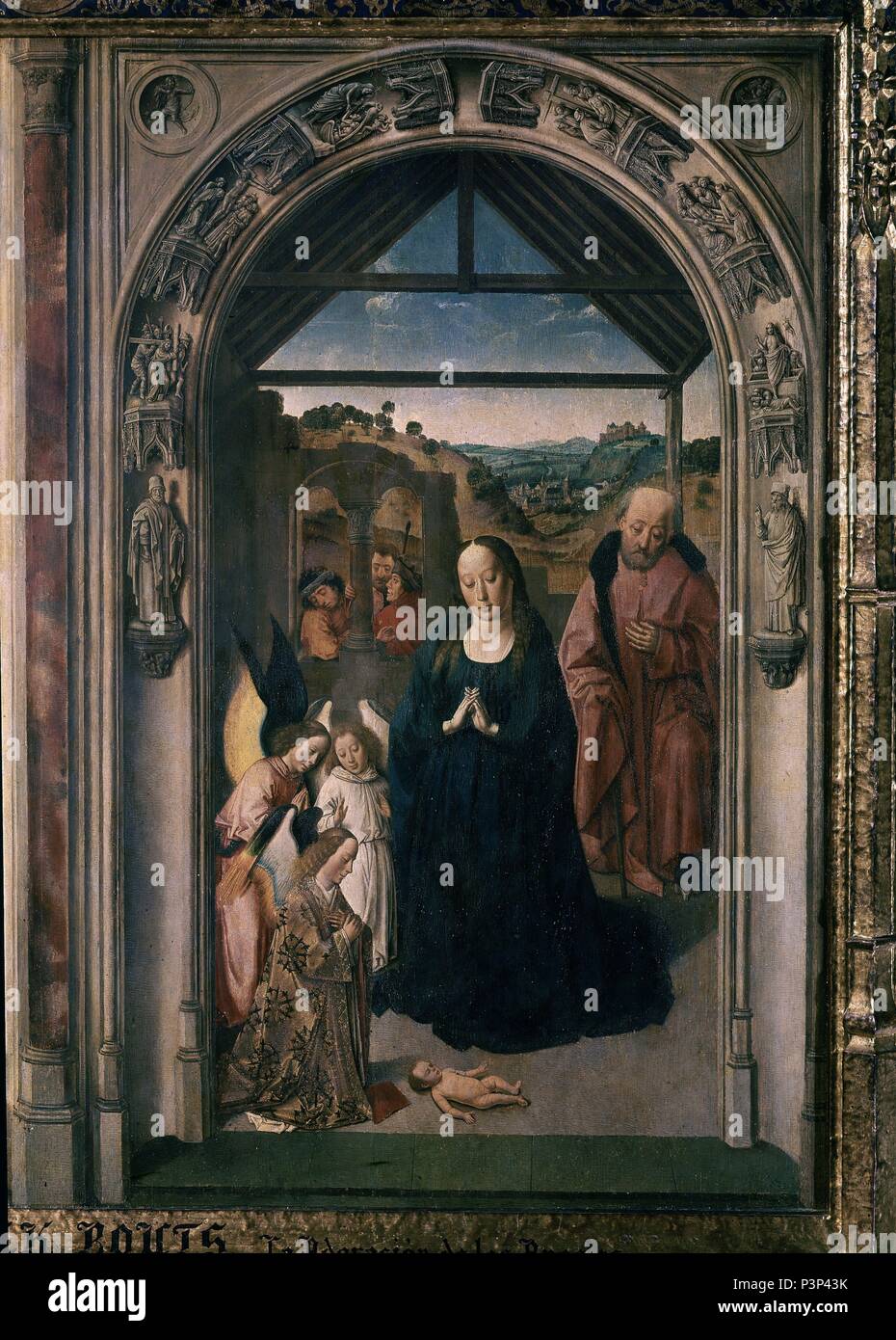 TRIPTICO DE LA VIDA DE LA VIRGEN - ADORACION DE LOS ANGELES - 1445 - O/T - 80x56 - NP 1461 ...