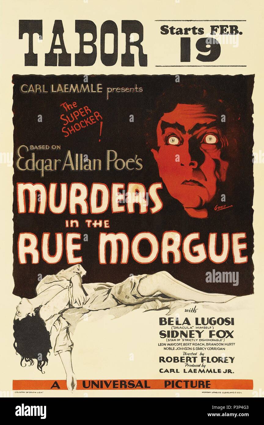 Original Film Title: MURDERS IN THE RUE MORGUE. English Title: MURDERS ...