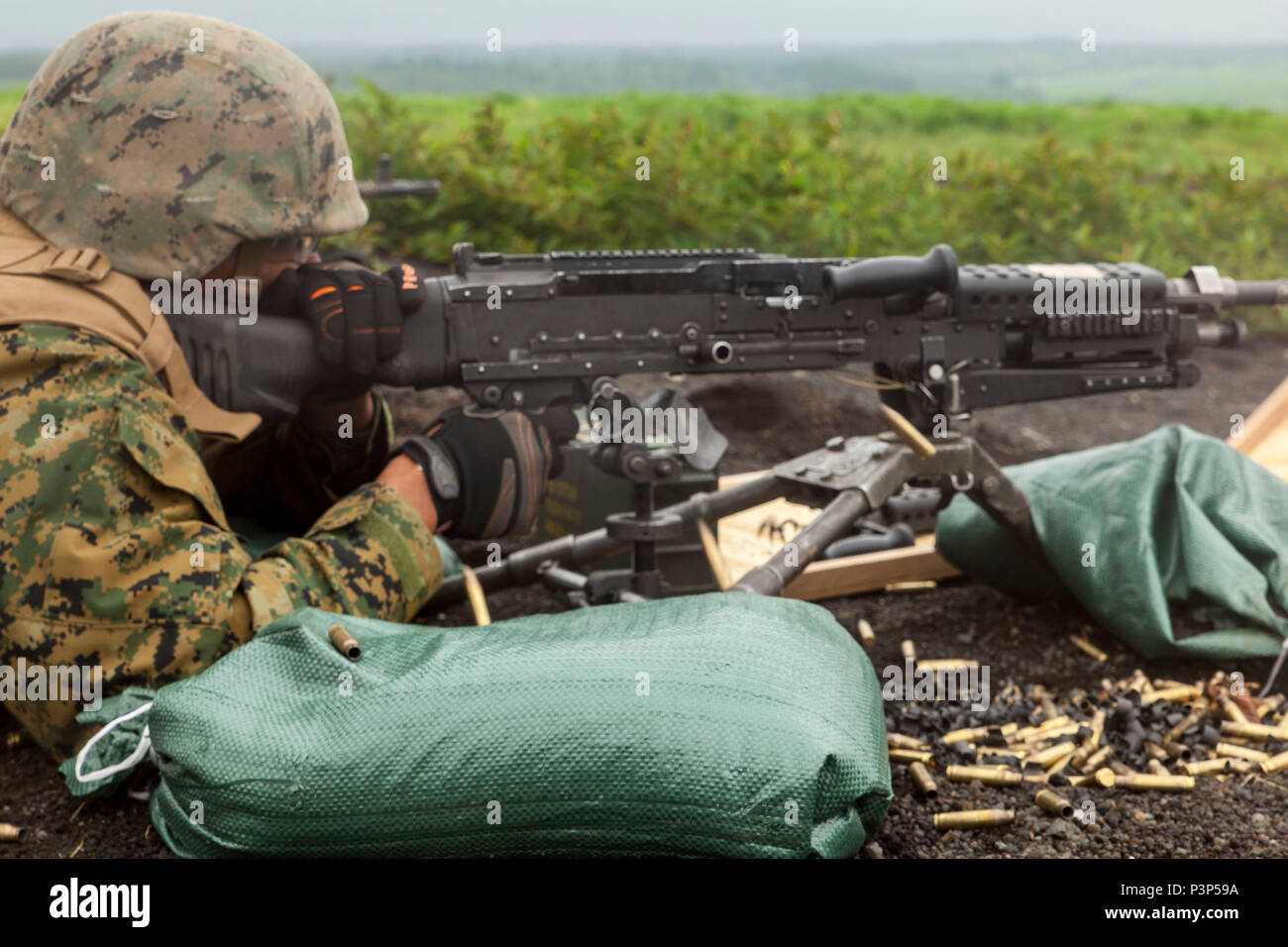 A U.S. Marine with Marine Wing Support Squadron (MWSS) 171 stationed at ...
