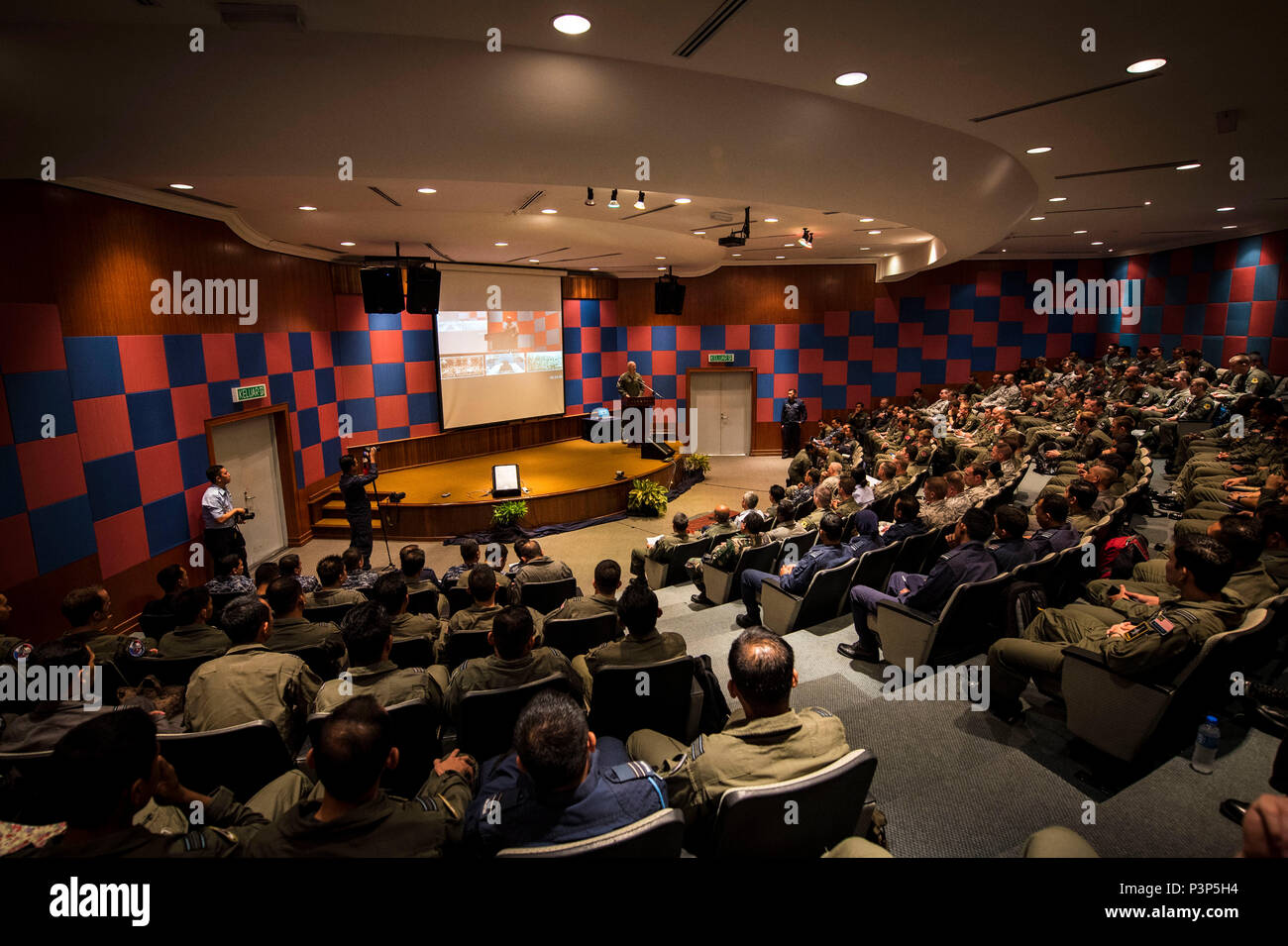 Col Travis D. Rex, U.S. Air Force Exercise Director, speaks at the ...
