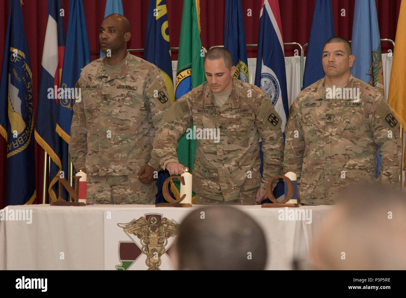 Three staff sergeants within the 10th Combat Support Hospital recite ...