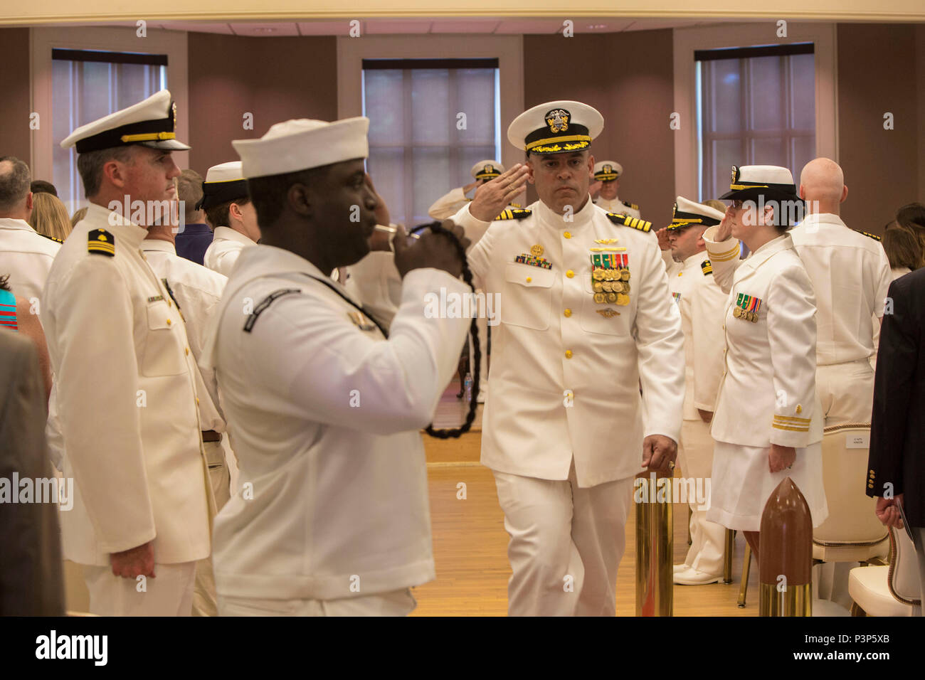 U.S. Navy Capt. James L. Hancock, commanding officer, Naval Hospital ...