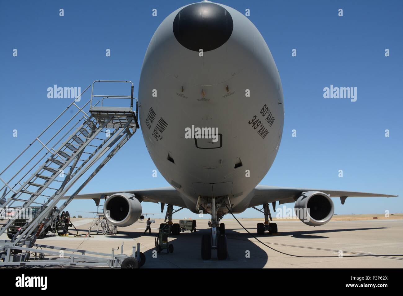 An aircrew of 70th Air Refueling Squadron members depart Travis Air ...