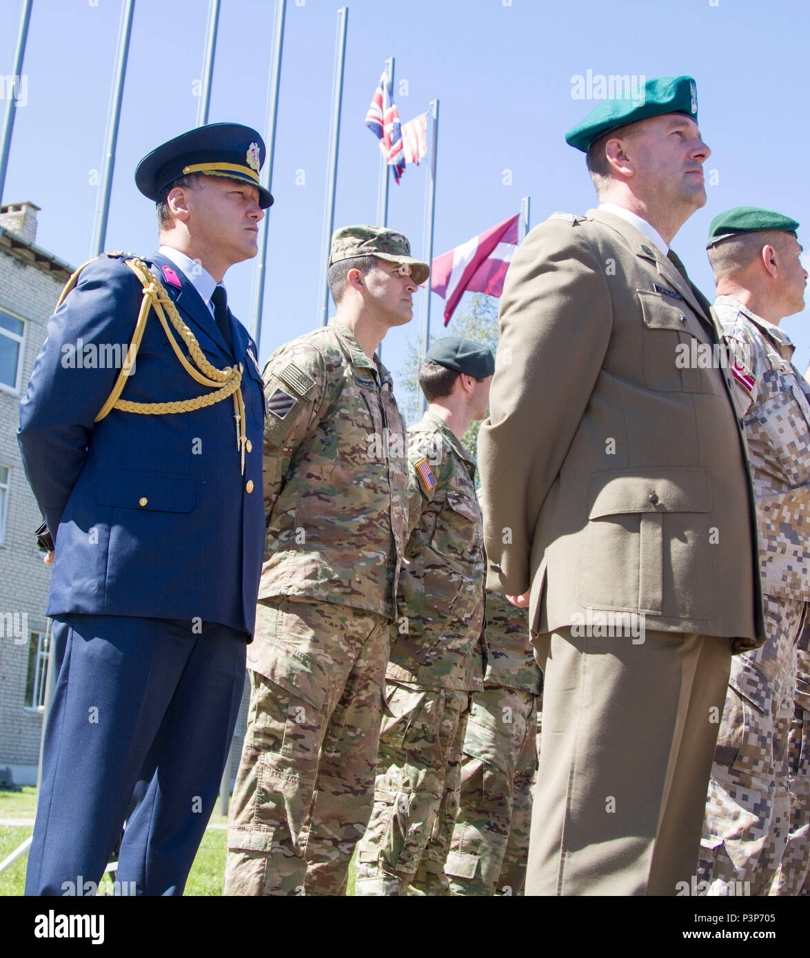 Soldiers from Baltic Nations and the U.S. stand in formation at a ...