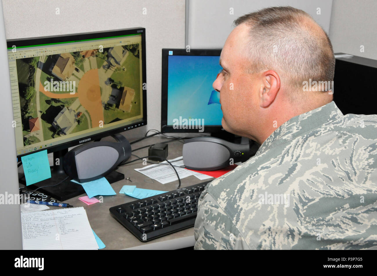 U.S. Air Force Airman with the 181st Intelligence Wing Civil ...