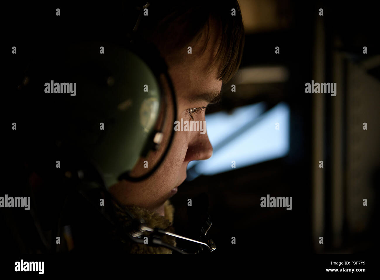 Senior Airman Jordan Webber, a KC-135 Stratotanker boom operator from ...