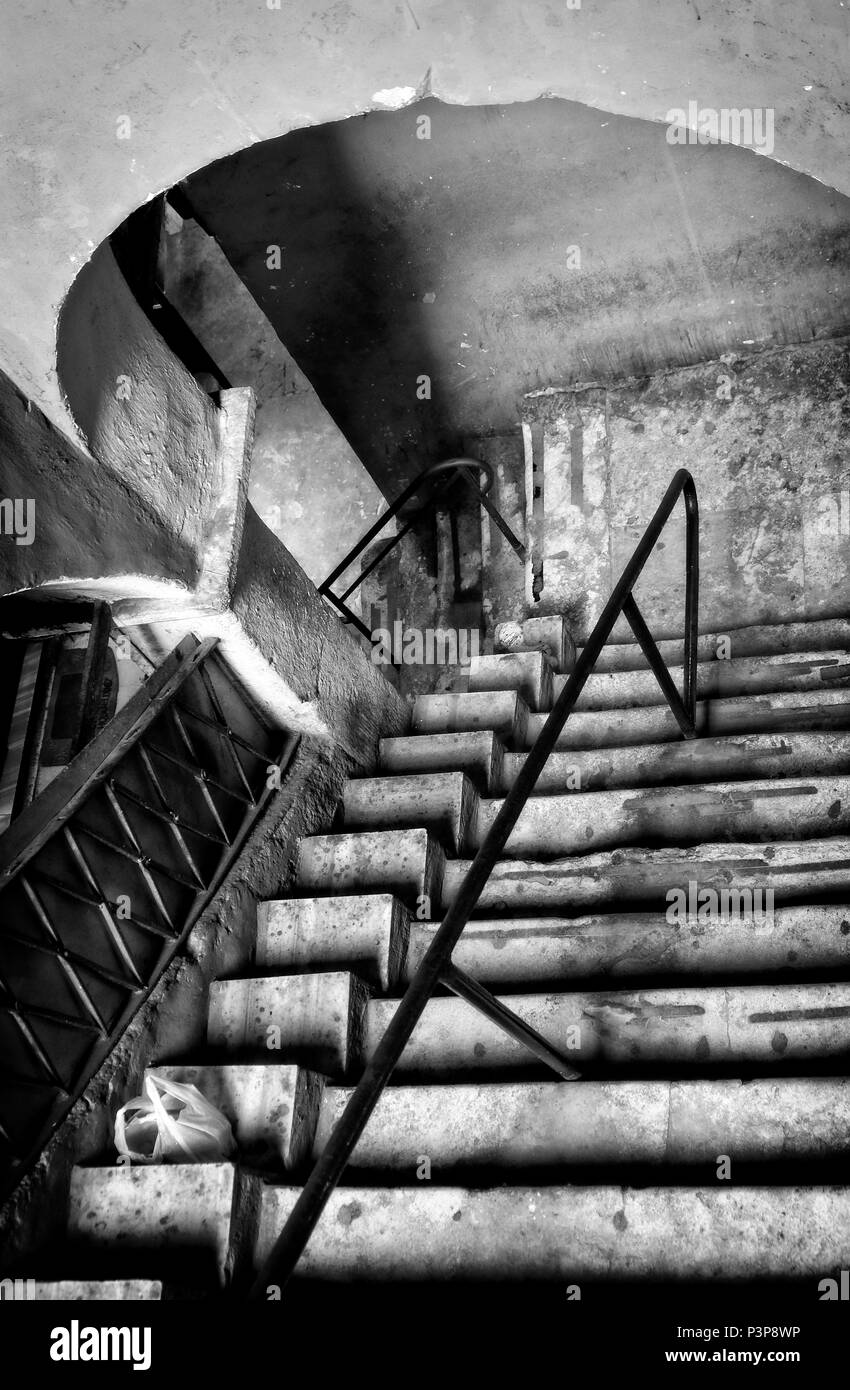 ISTANBUL, TURKEY - MAY 25 : View of a staircase in a courtyard in the ...
