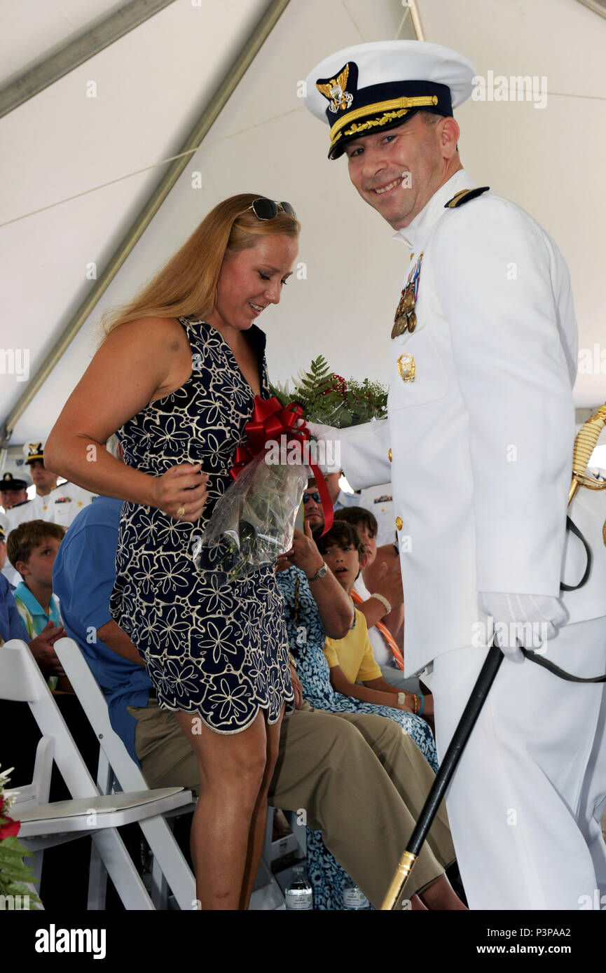 Coast Guard Commander Stephen J. Adler, the new commanding officer of ...