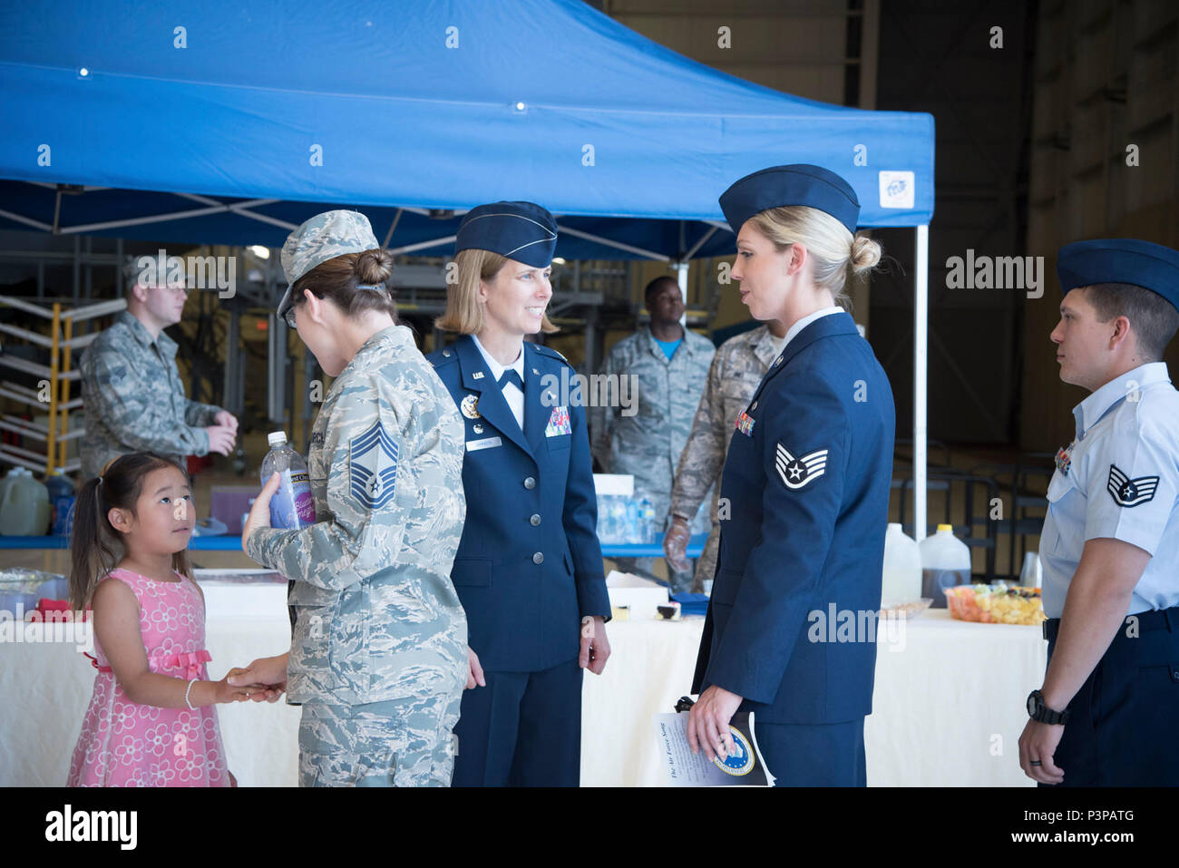 Col. Jennie R. Johnson, incoming 403rd Wing commander greets wing and ...