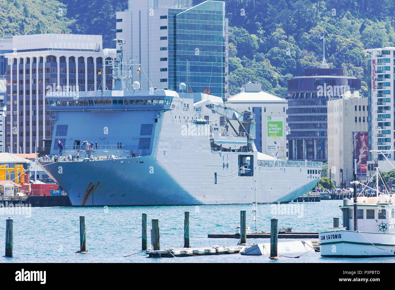 Wellington, New Zealand - 13 February 2016: HMNZS Canterbury Ship of ...