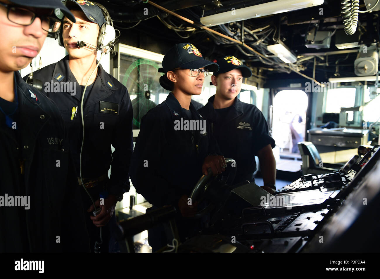 160722-N-FP878-019 BOSPHORUS STRAIT (July 22, 2016) – Sailors stand ...