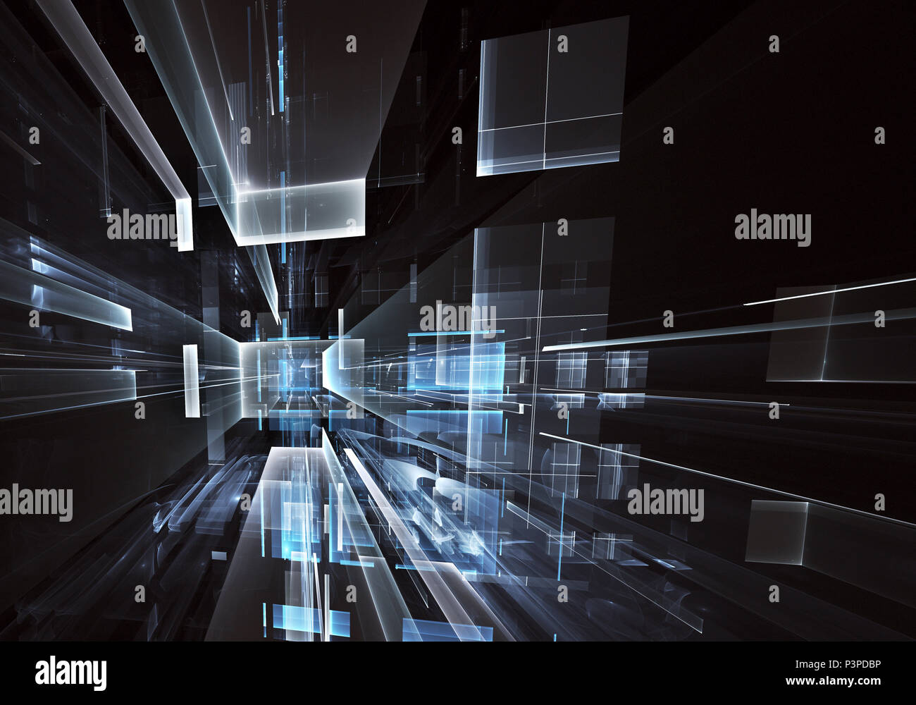 Computer generated abstract tehnology image. Three-dimensional fractal ...