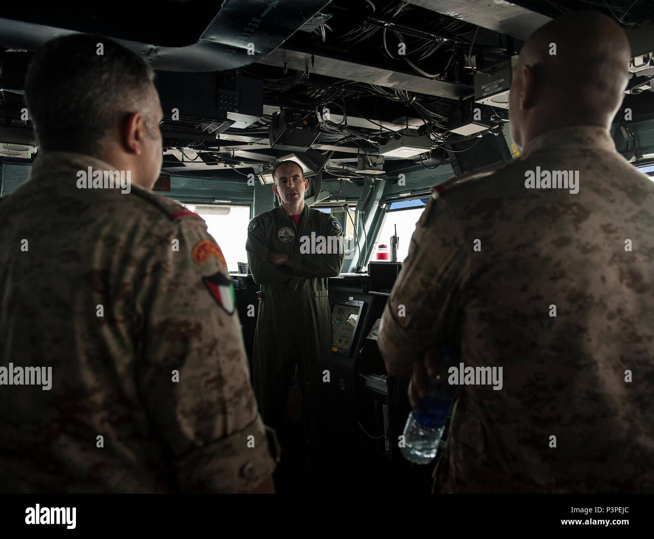 ARABIAN GULF (May 8, 2017) Executive Officer Capt. Gavin Duff speaks to ...