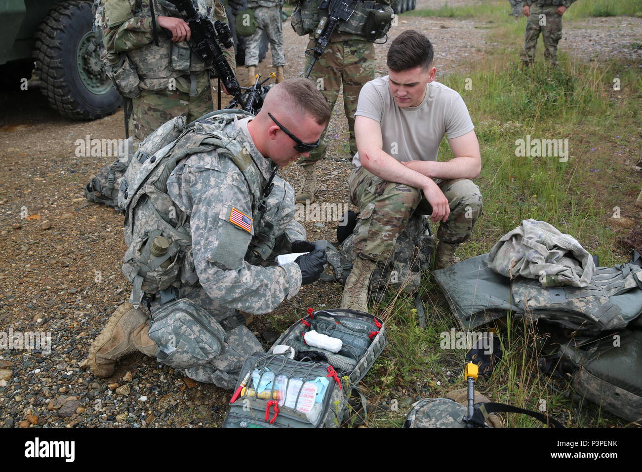 Pvt. Ian Schulz, a U.S. Army combat medic assigned to U.S. Army Alaska ...