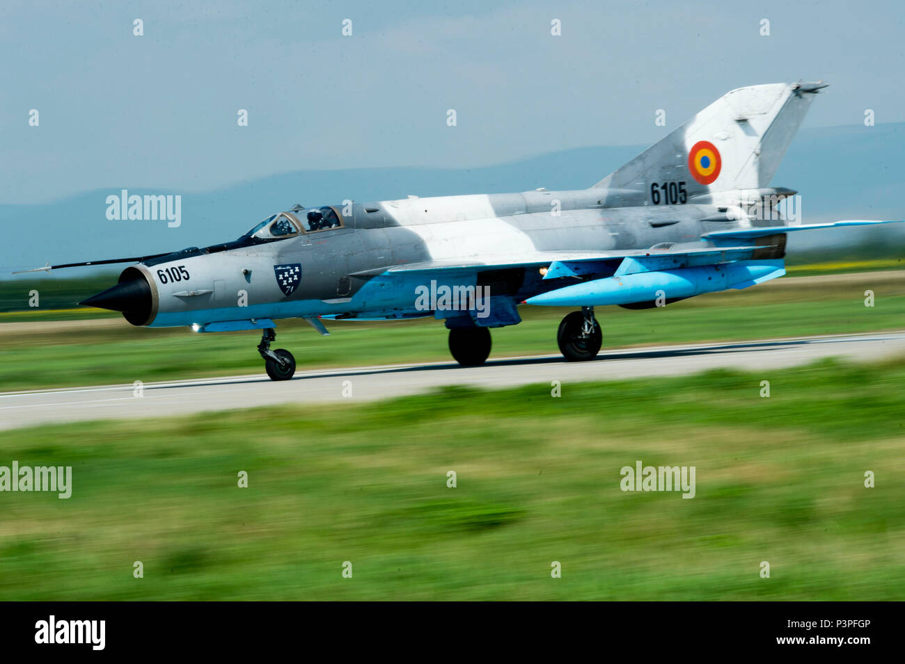 A Romanian air force MiG-21 LanceR fighter aircraft takes off from the ...