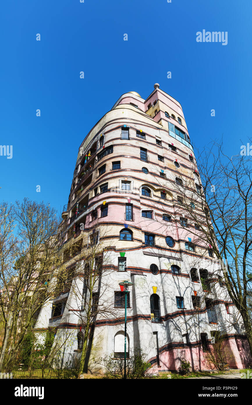 Darmstadt, Germany â€“ April 08, 2018: Waldspirale building in ...