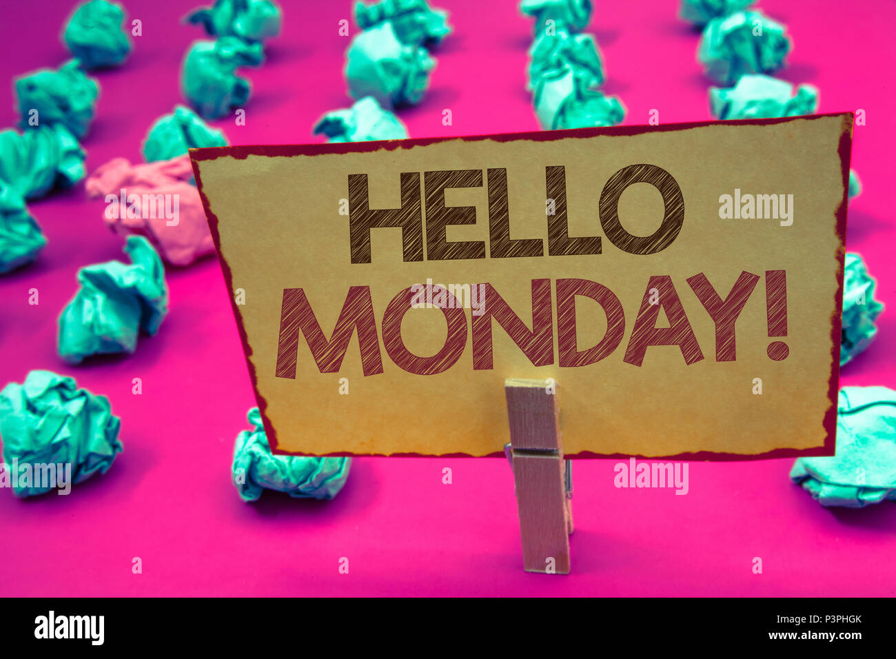 words writing textss Hello Monday Motivational Call. Business concept ...