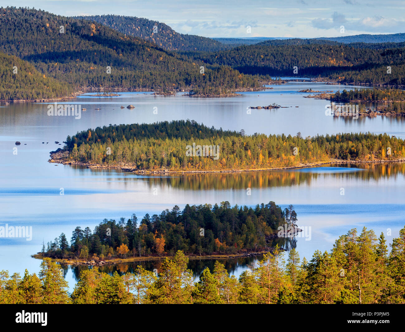 Islands in Lake Inari, Lapland, Finland Stock Photo - Alamy