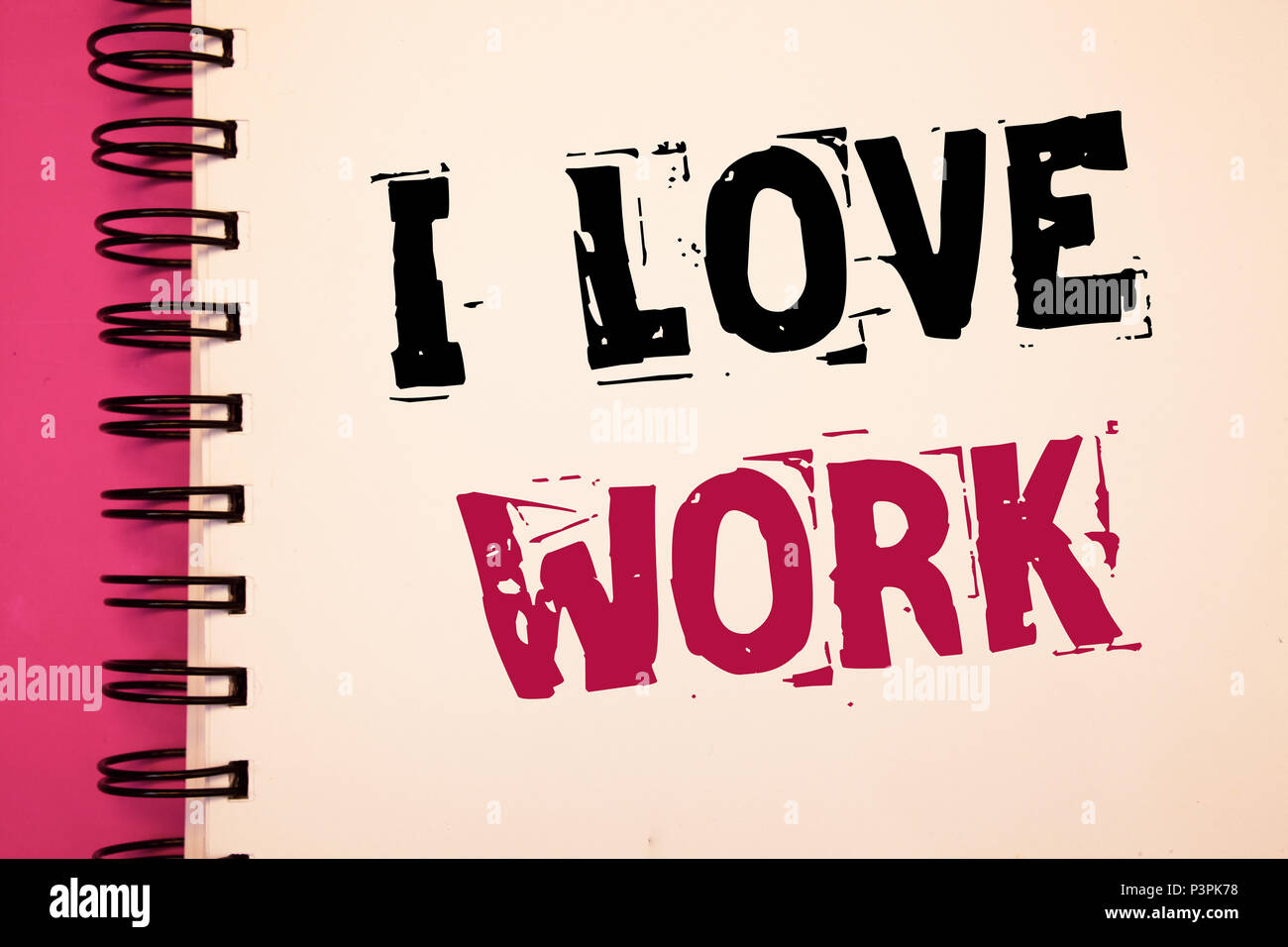 Conceptual hand writing showing I Love Work. Business photo showcasing ...