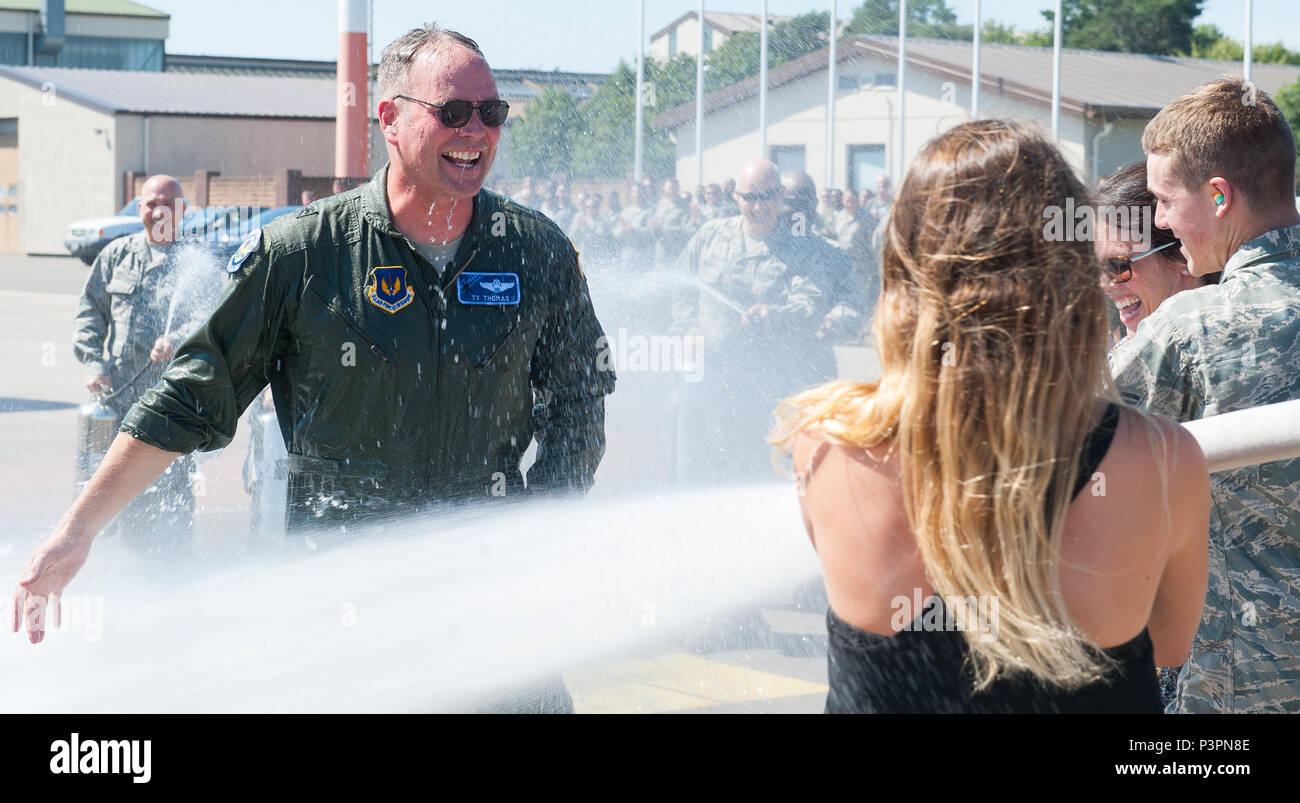 Brig. Gen. Jon T. Thomas, 86th Airlift Wing commander, approaches his ...