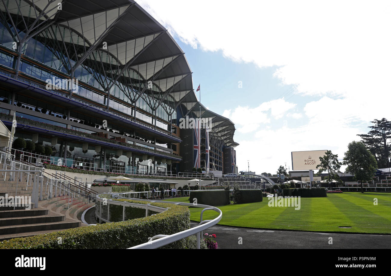 A general view of the main stand at Ascot Racecourse ahead of day one ...