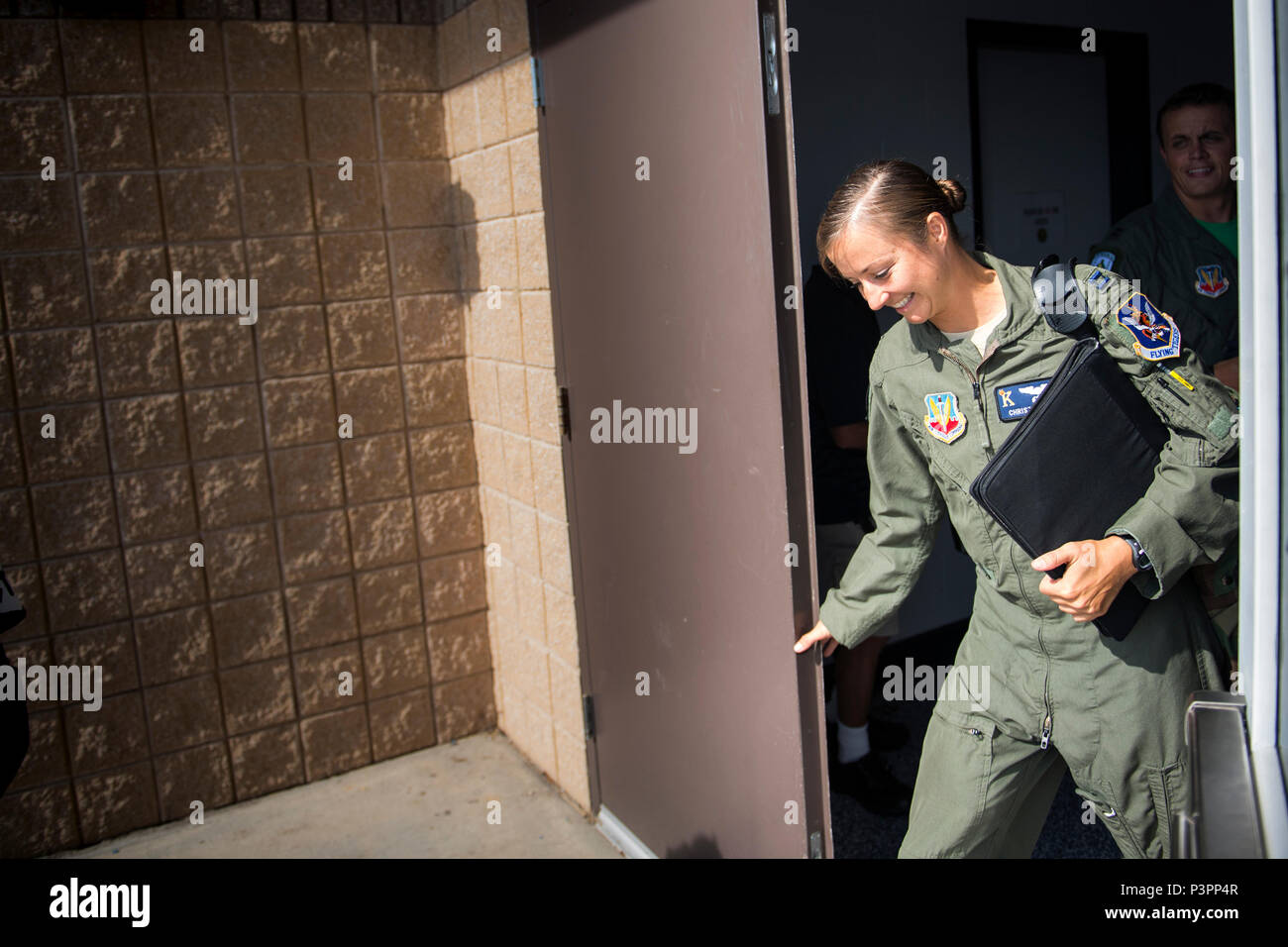 U.S. Air Force Capt. Christy Wise, 71st Rescue Squadron pilot, steps ...