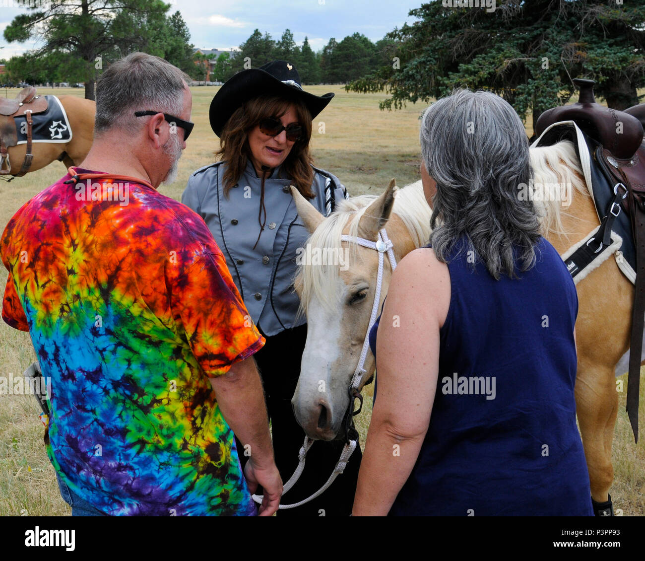 Spectators get a chance to meet one of the Trotters' horses, Cricket ...