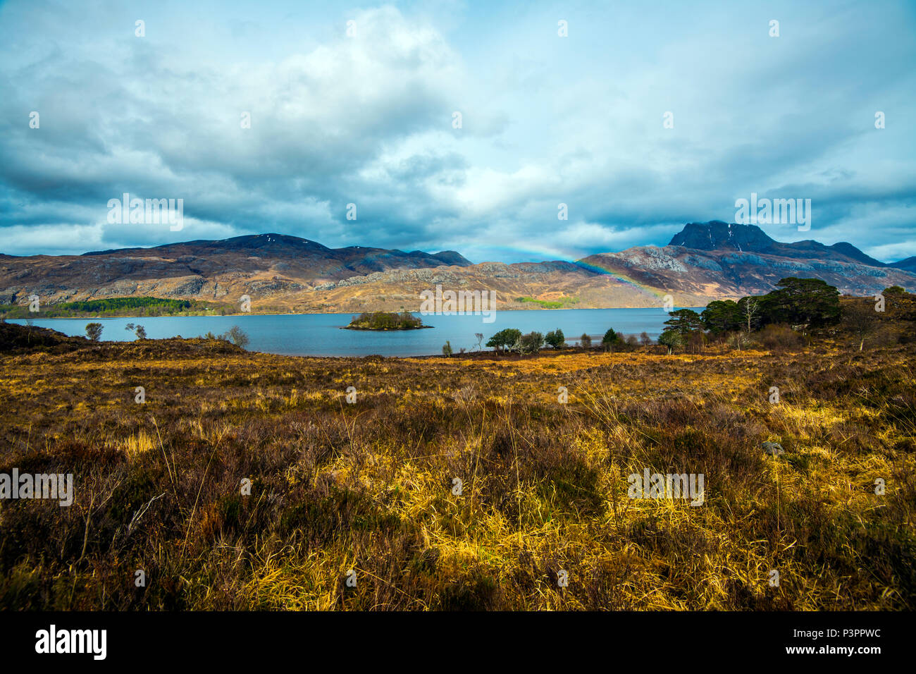 Loch Maree Island near Kinlochleven in the Highlands of Scotland Stock ...