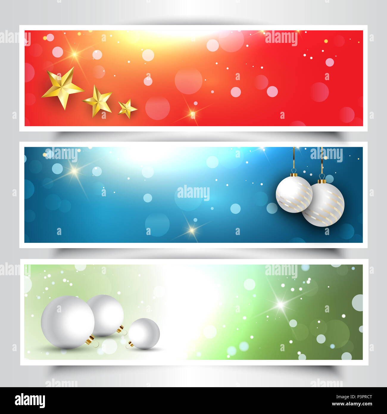 Collection of decorative Christmas headers Stock Photo - Alamy