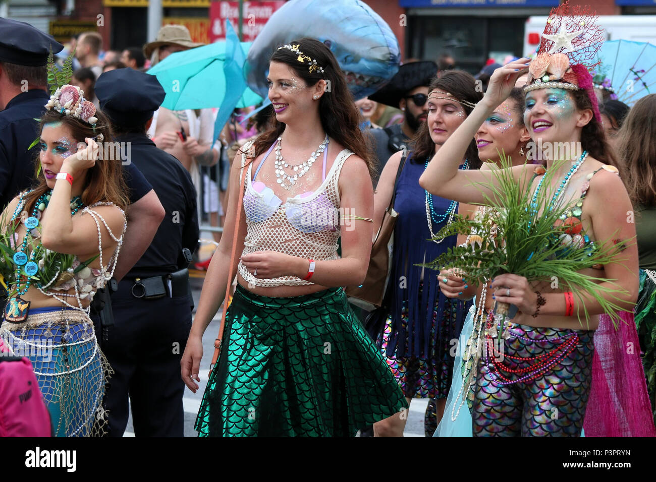 NEW YORK, NY - JUNE 17: Colorful and creative participants of the 35th ...