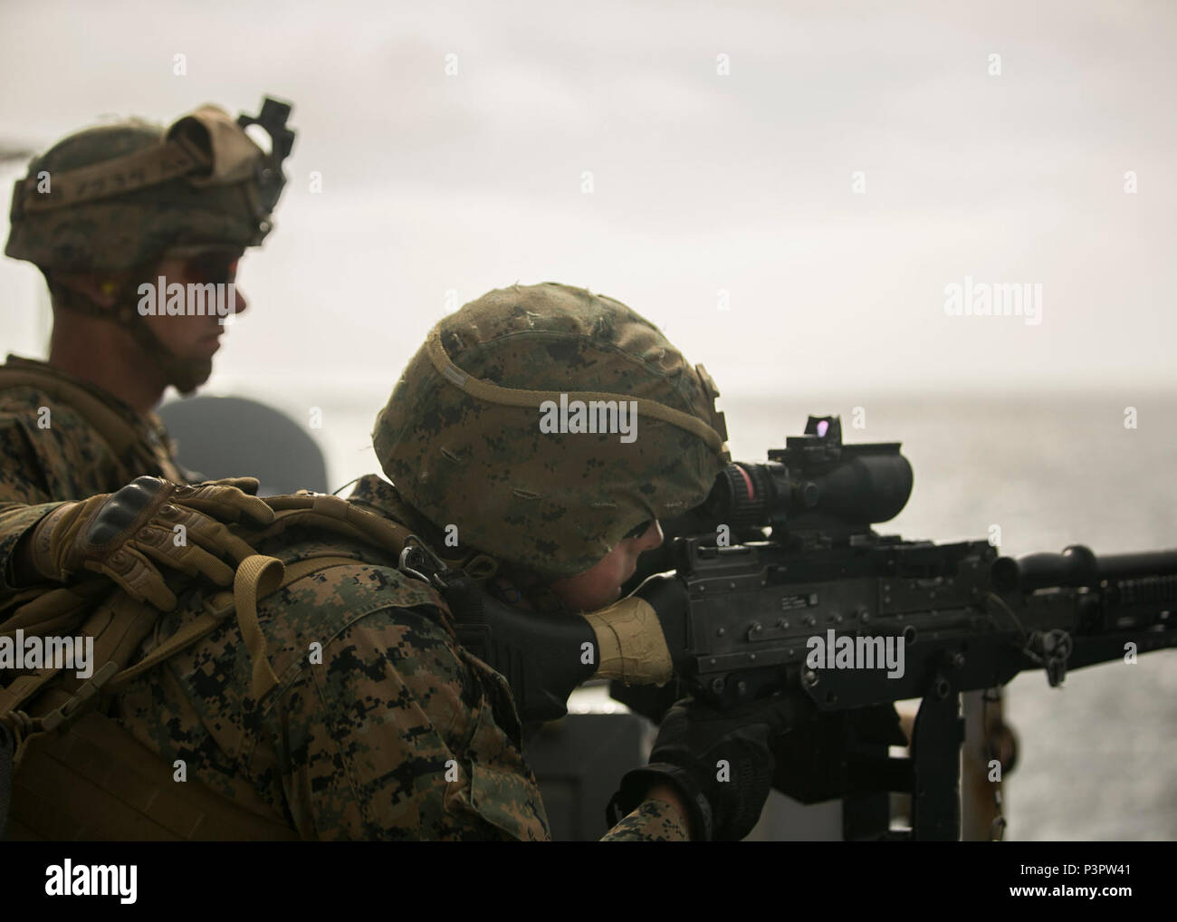 PACIFIC OCEAN – Lance Cpl. Dean Wetzel engages notional targets while ...