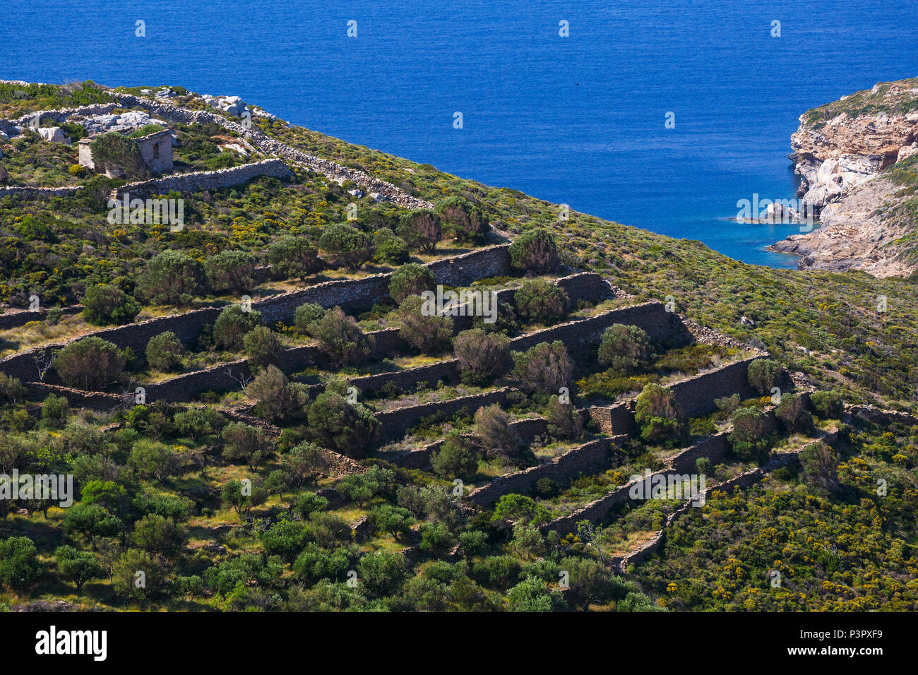 Rural landscape of Fourni island, Greece Stock Photo - Alamy
