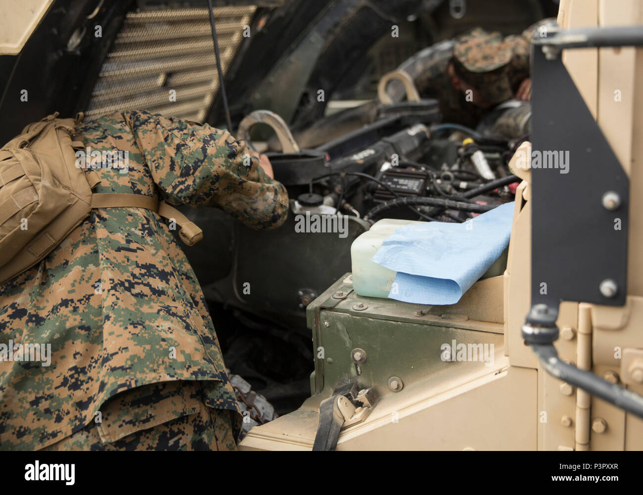 Marines with 2nd Maintenance Battalion conduct a preventive maintenance ...
