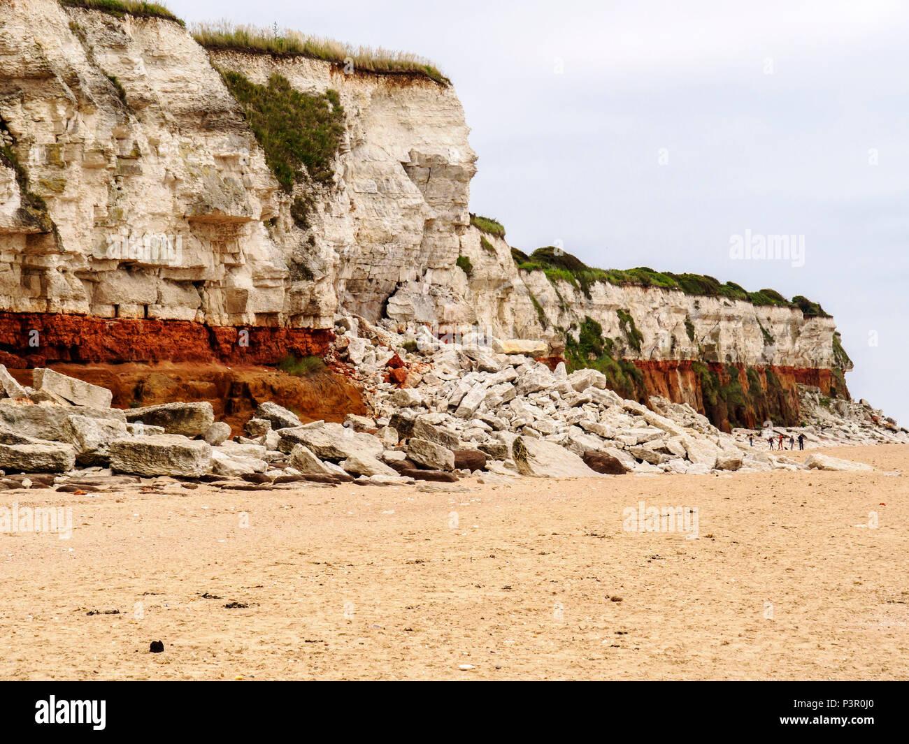 The famous Hunstanton Red Rock sequence with recent cliff falls of ...