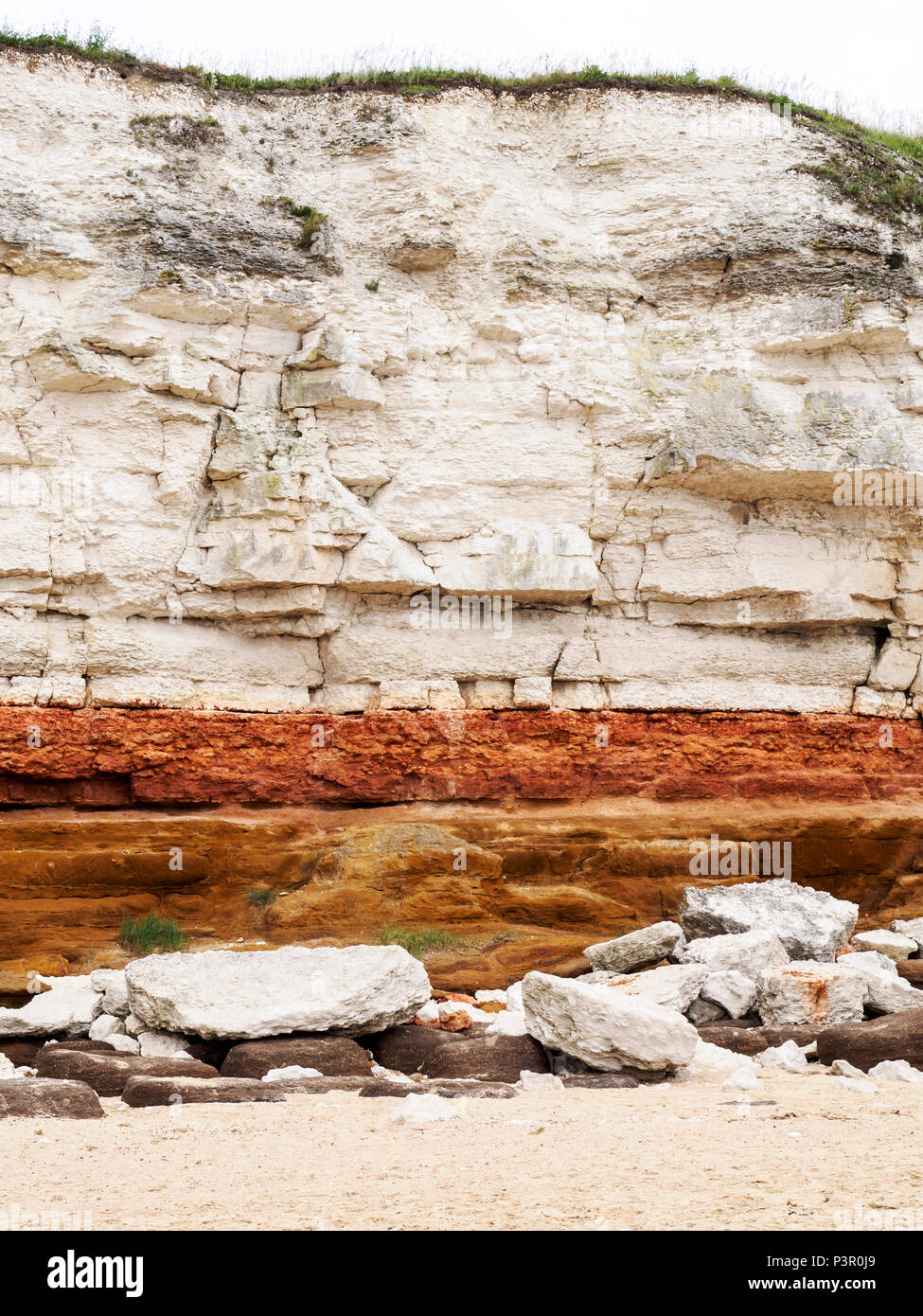 The famous Hunstanton Red Rock sequence with recent cliff falls of ...