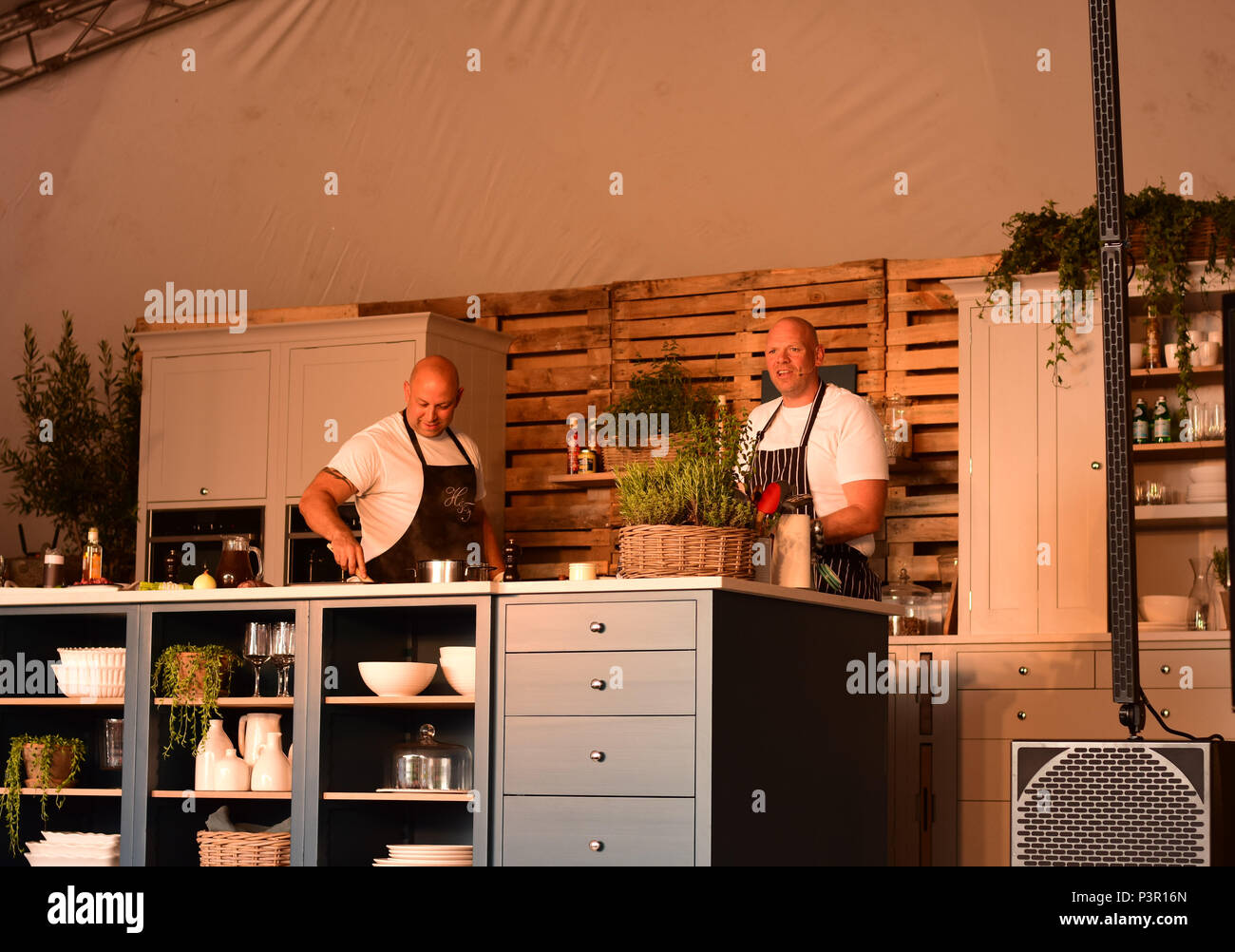 Celebrity chef Tom Kerridge at the Pub in the Park festival, Bath, June ...