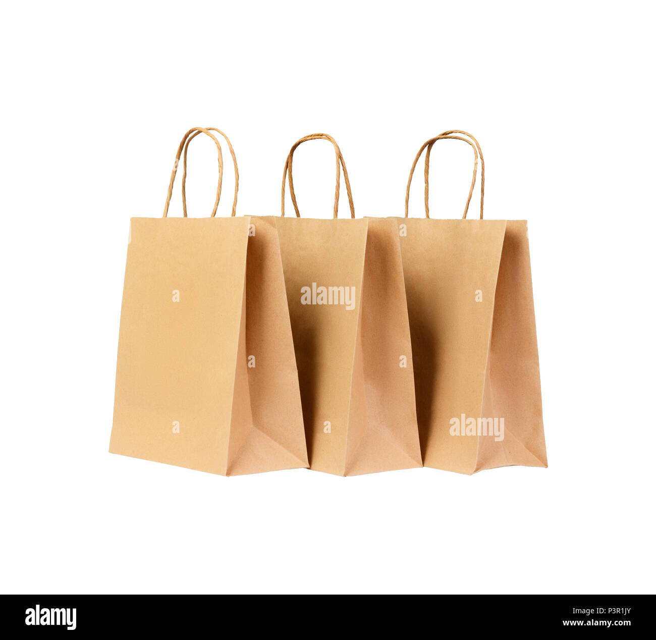Collection of brown paper bag isolated on white background Stock Photo ...