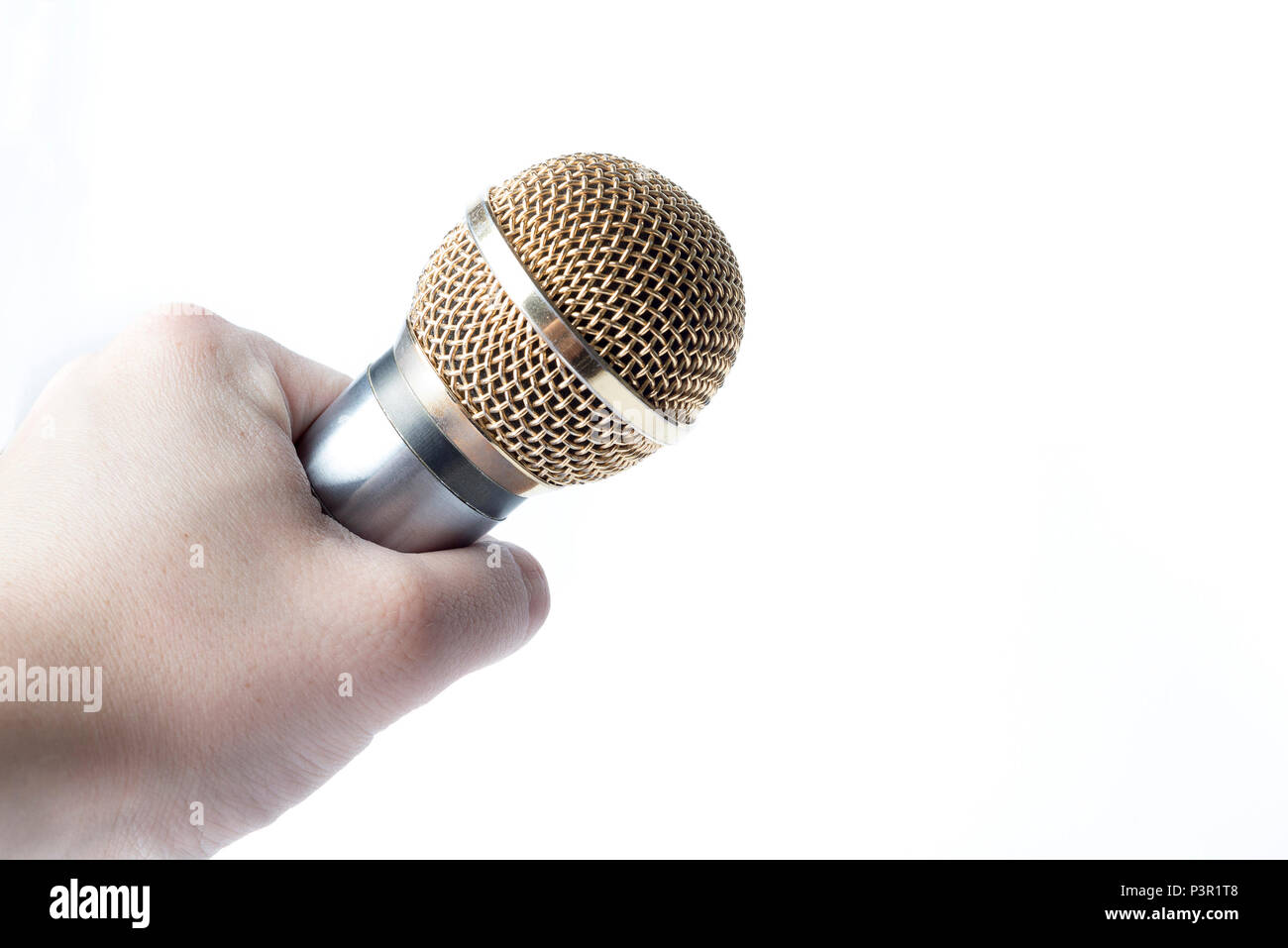 Hand with a microphone hi-res stock photography and images - Alamy