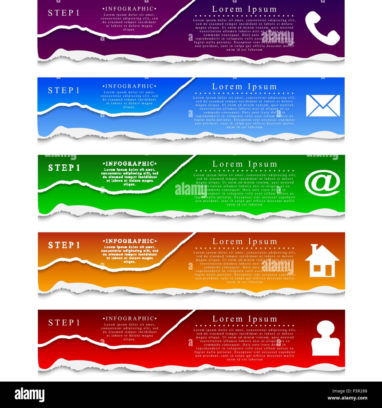 Set of torn paper. Color banners Stock Vector Image & Art - Alamy