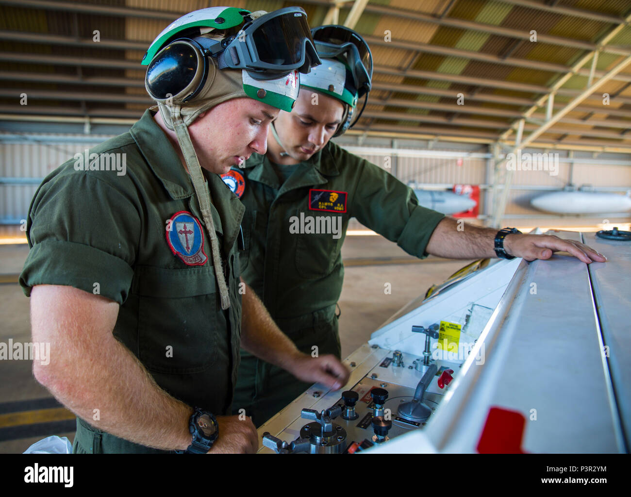 Lance Cpl. James Headrick, an airframe Marine with Marine Fighter ...