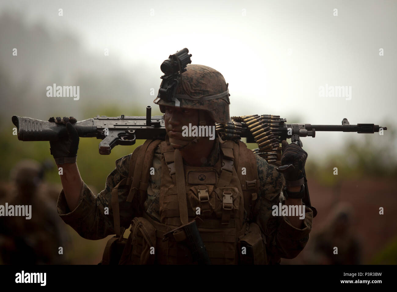 U.S. Marine Cpl. Carson P. Burke, a rifleman with Kilo Company, 3rd ...
