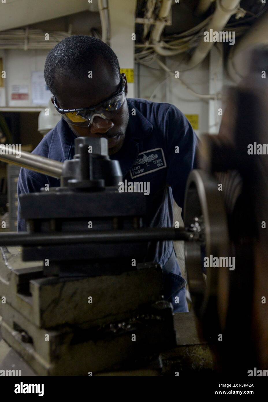 INDIAN OCEAN (July 23, 2016) Machinery Repairman Fireman Remy Tembe ...