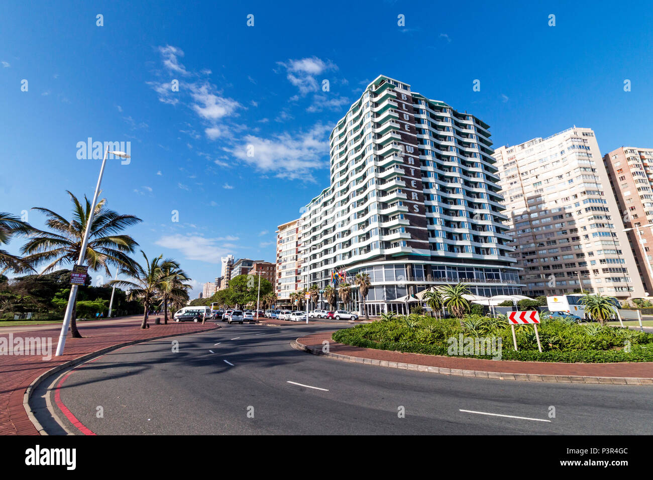 DURBAN, SOUTH AFRICA - MARCH 12 , 2018: Empty promenade and roundabout ...