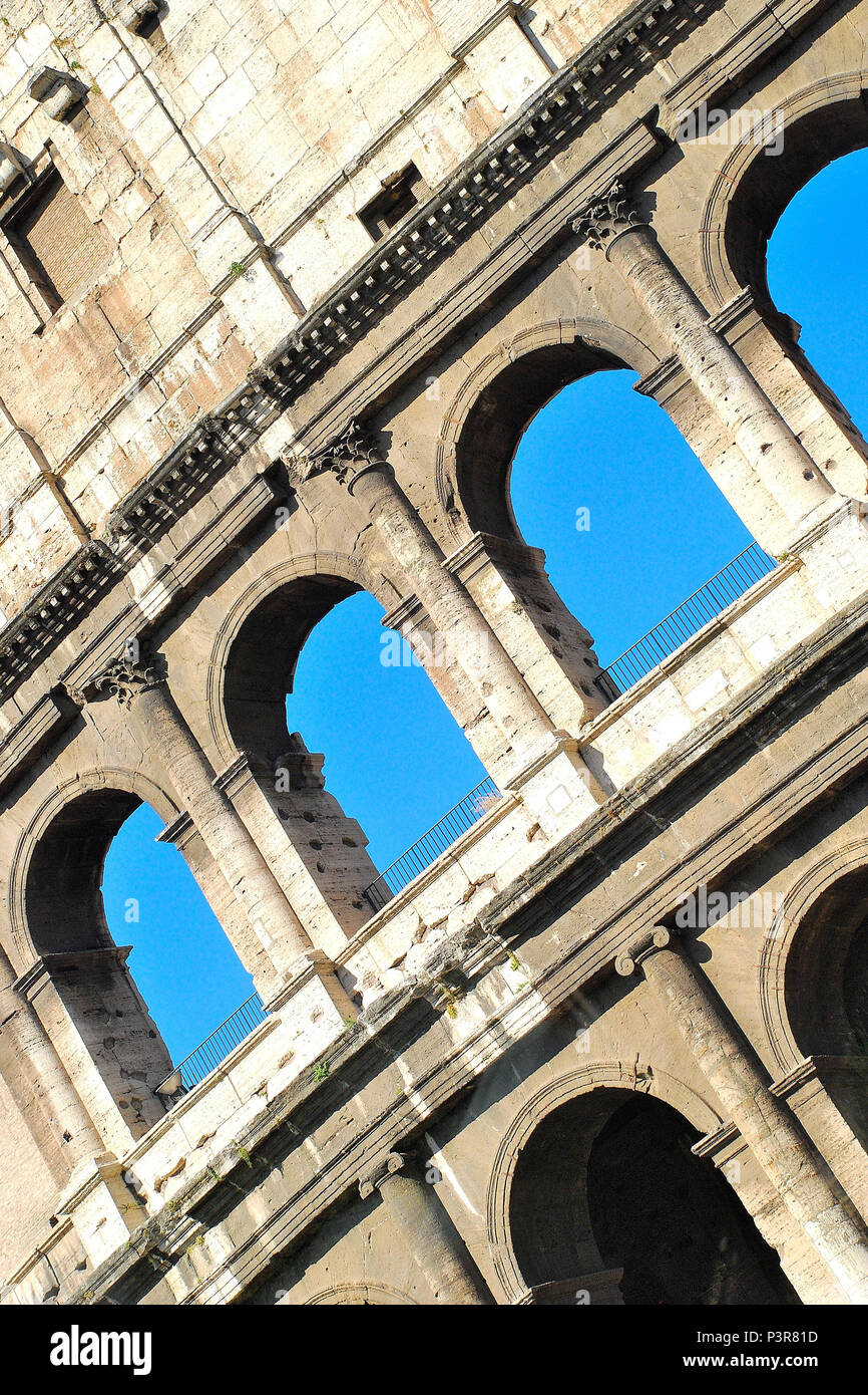 Outer view of the Colosseum, is an elliptical amphitheatre in the ...