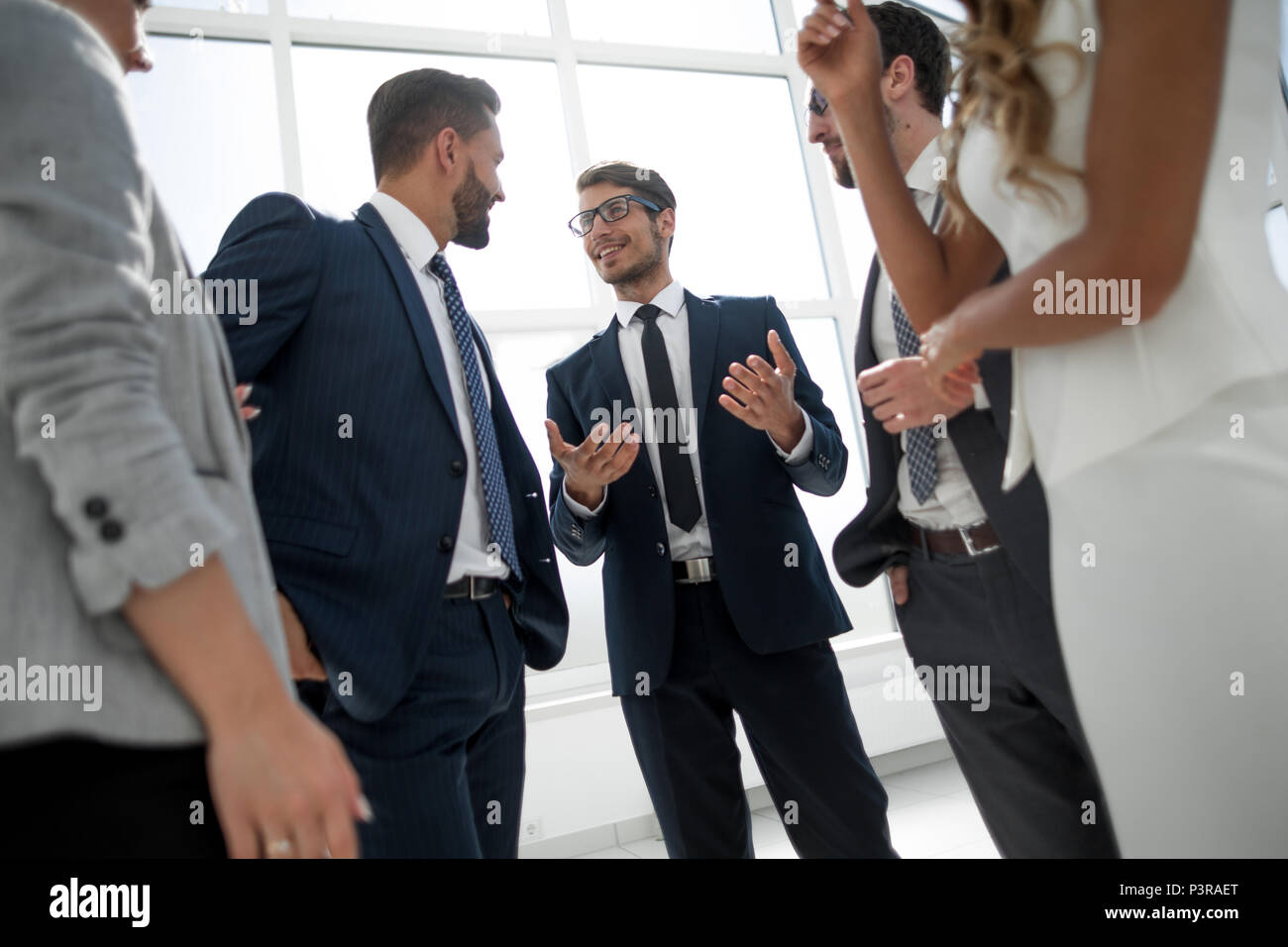 working group of business people discussing common interests Stock ...