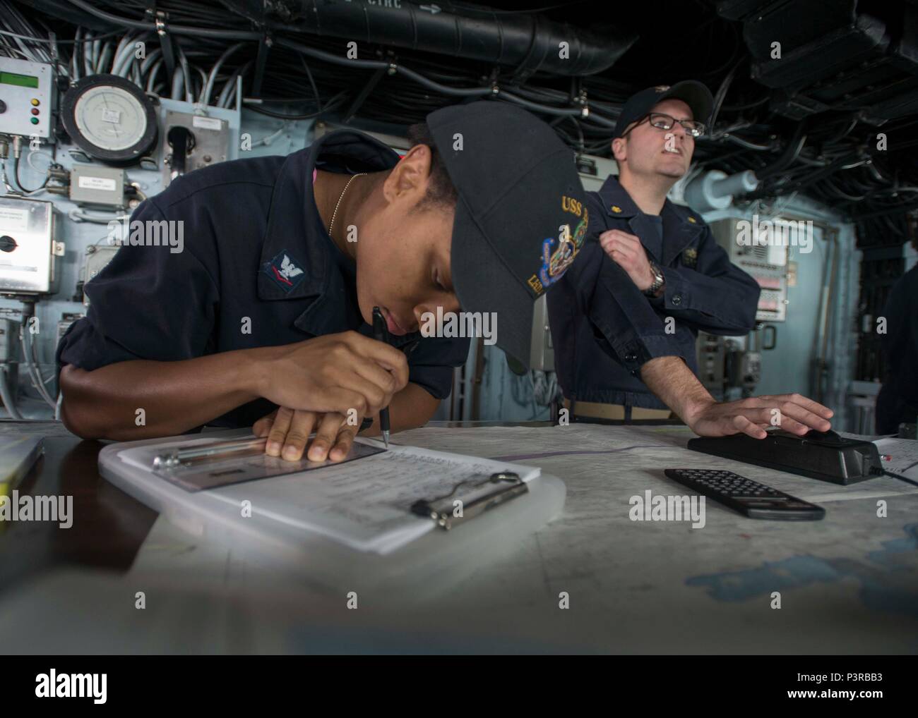 160730-N-GZ228-013 SINGAPORE STRAIT (July 30, 2016) Quartermaster 3rd ...