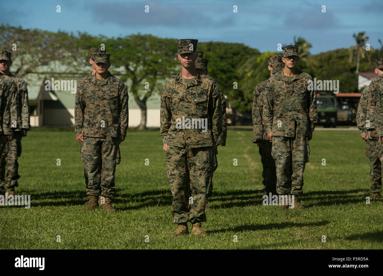 U.S. Marines and Sailors join Tongan service members for remarks during ...